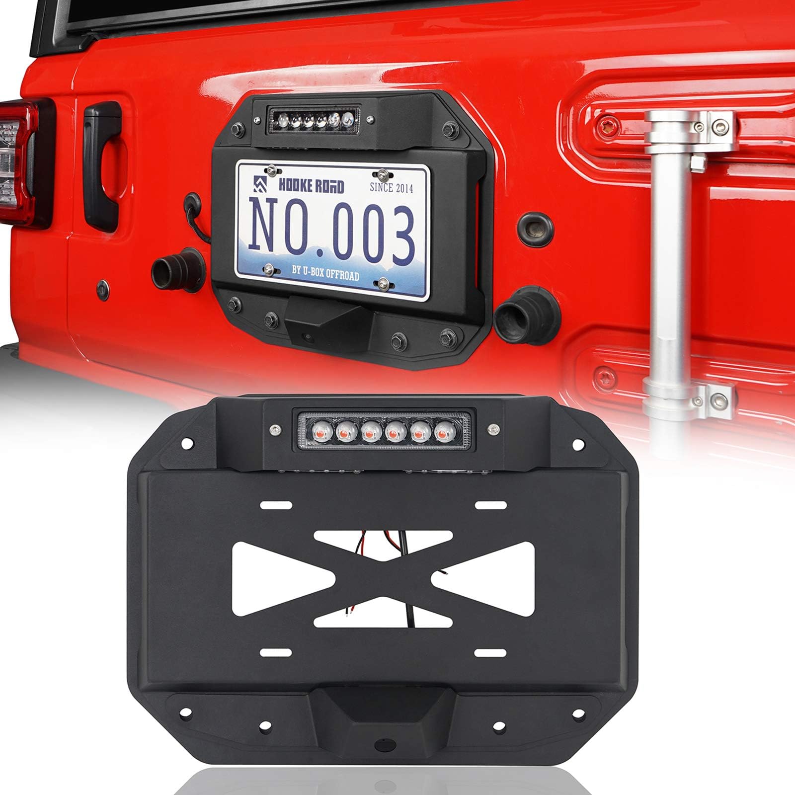 Amazon.com: Hooke Road Wrangler JL Spare Tire Delete License Plate ...