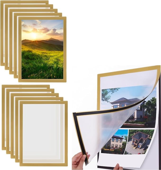 10 PCS Magnetic Photo Frames A4, Clear Poster Frame | Waterproof Certificate Frame | Peel and ...