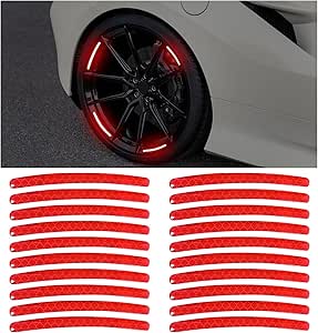 Amazon.com: Dickno 20PCS Reflective Car Wheel Decorative Stripe ...