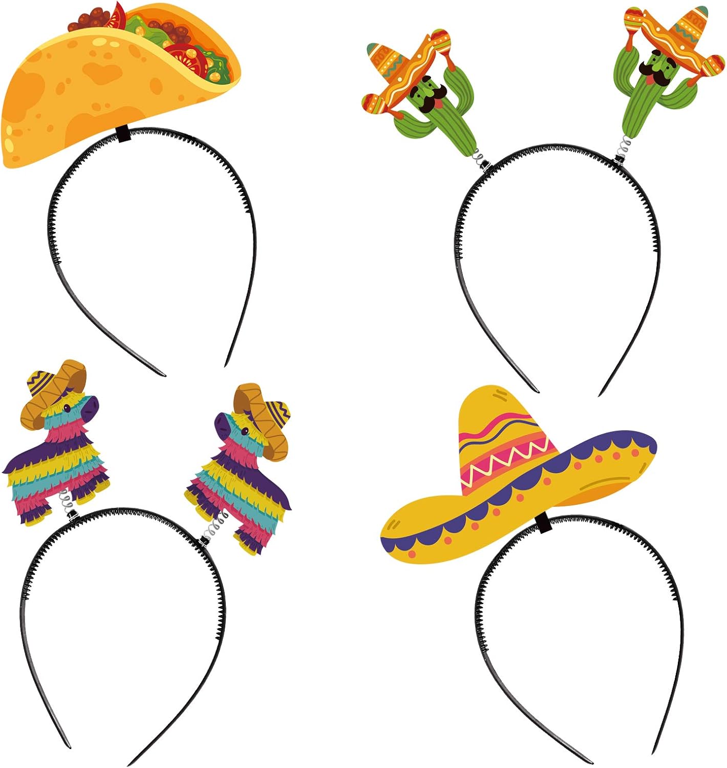 Amazon.com: P1nkpopp 8PCS Cinco De Mayo Fiesta Headband - Mexican ...
