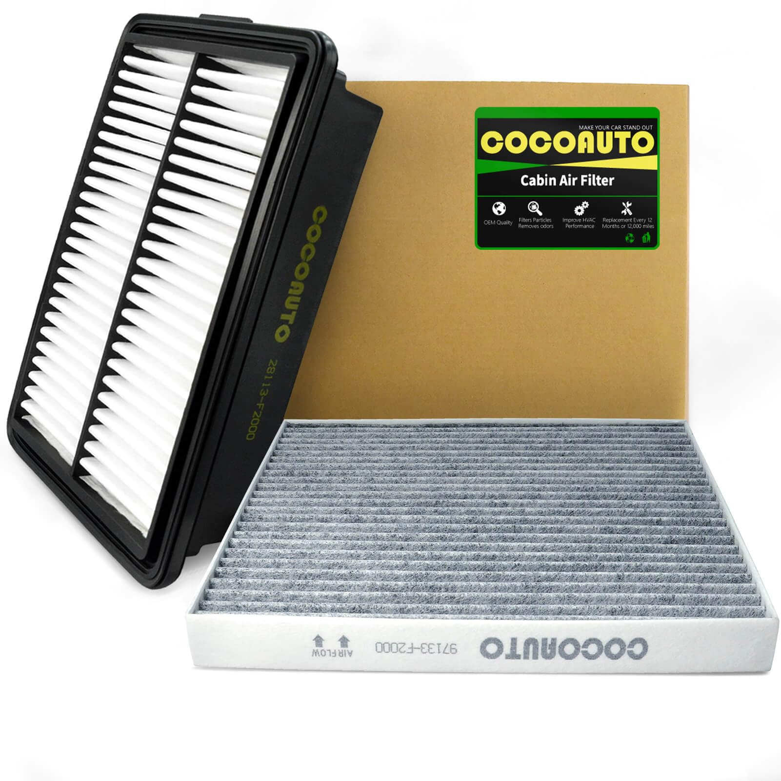 Amazon.com: COCOAUTO Cabin Engine Air Filter Kit for Kia Forte 2019 ...