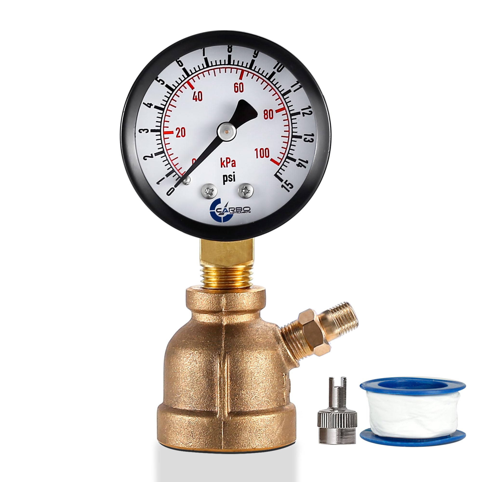 Snapklik.com : CARBO Instruments Gas Test Pressure Gauge 15 Pound
