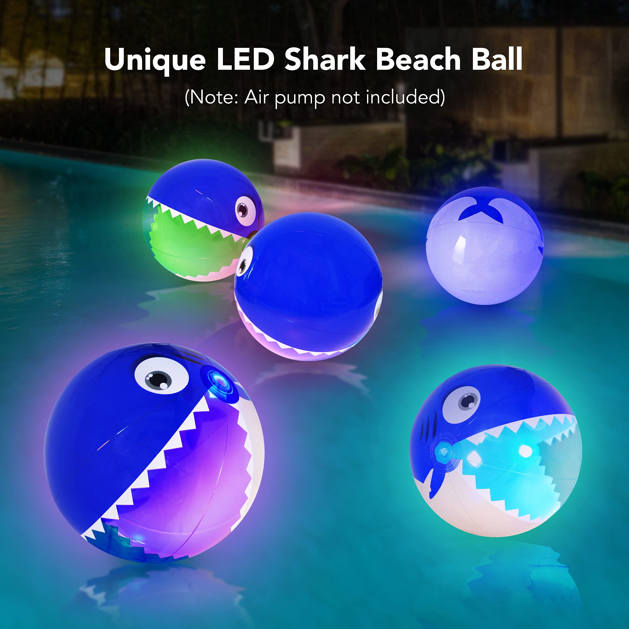 Buy Wenlenie Shark Beach Balls for Kids 16'' Glow in The Dark ...