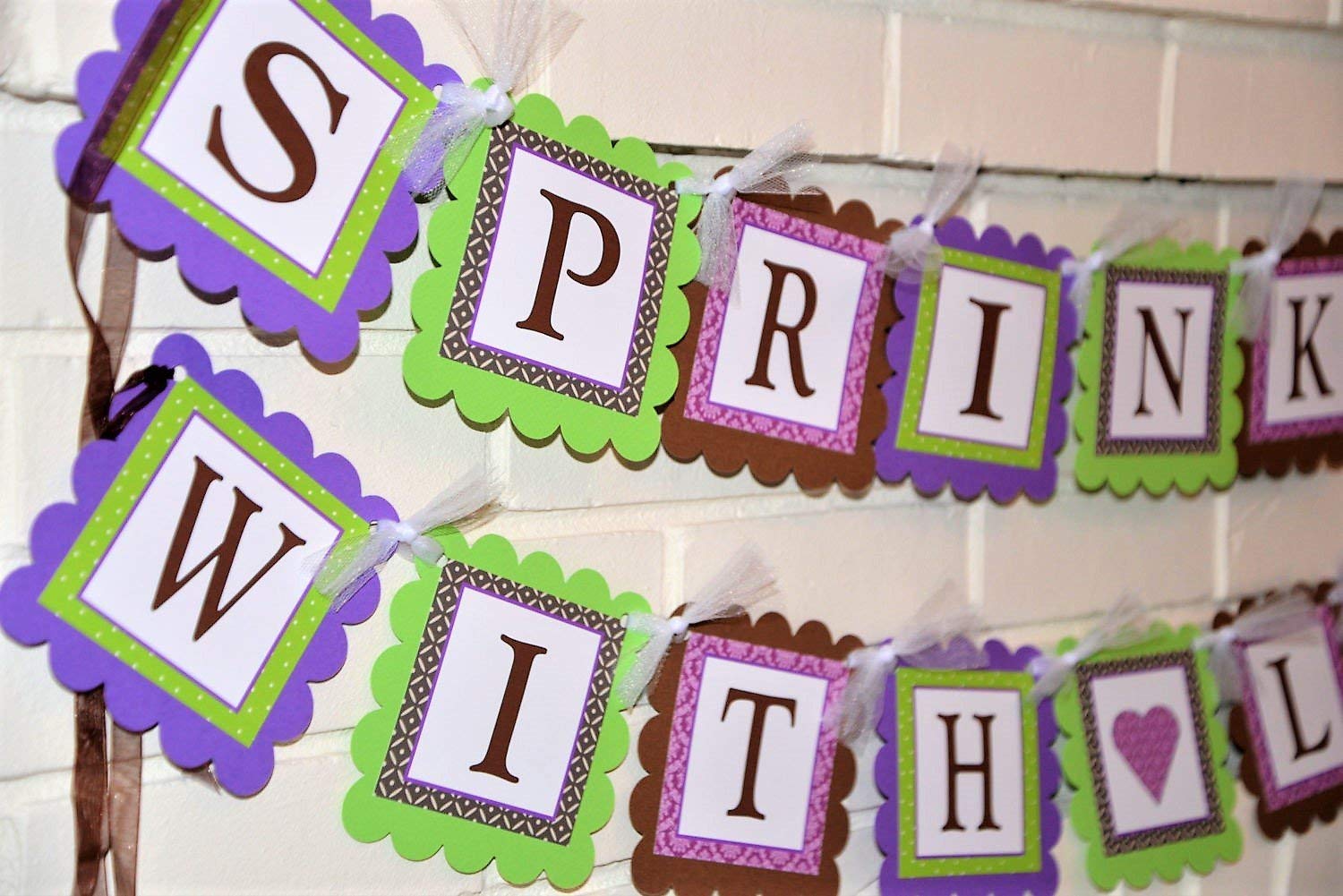 Amazon.com: Lime Green and Purple and Brown Sprinkled With Love Baby ...