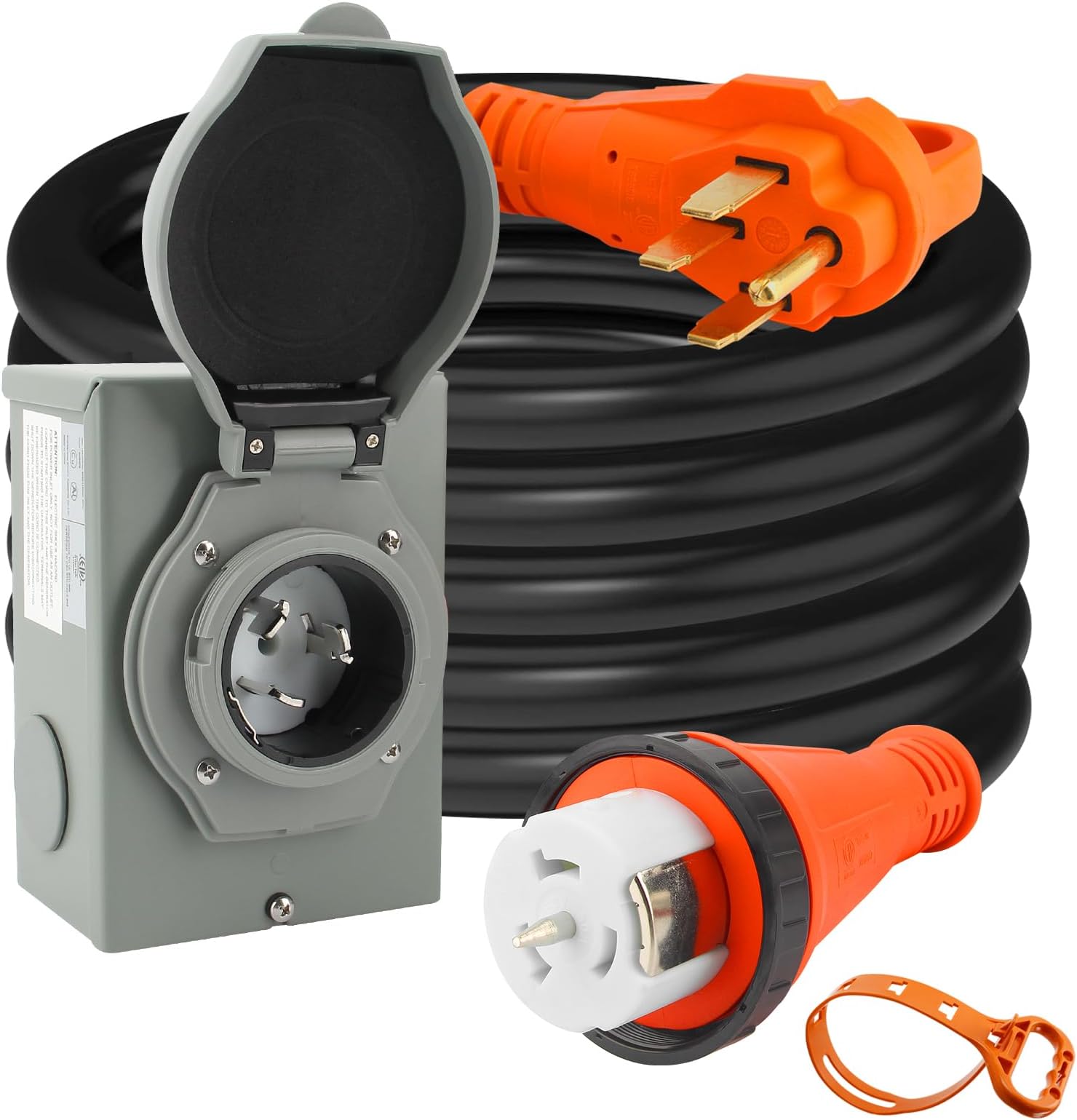 Amazon.com: Afurkuot 20FT Generator Cord and 50 Amp Power Inlet Box ...