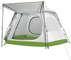 Amazon.com : Family Camping Tent 4 Person Waterproof Cabin Tent with ...