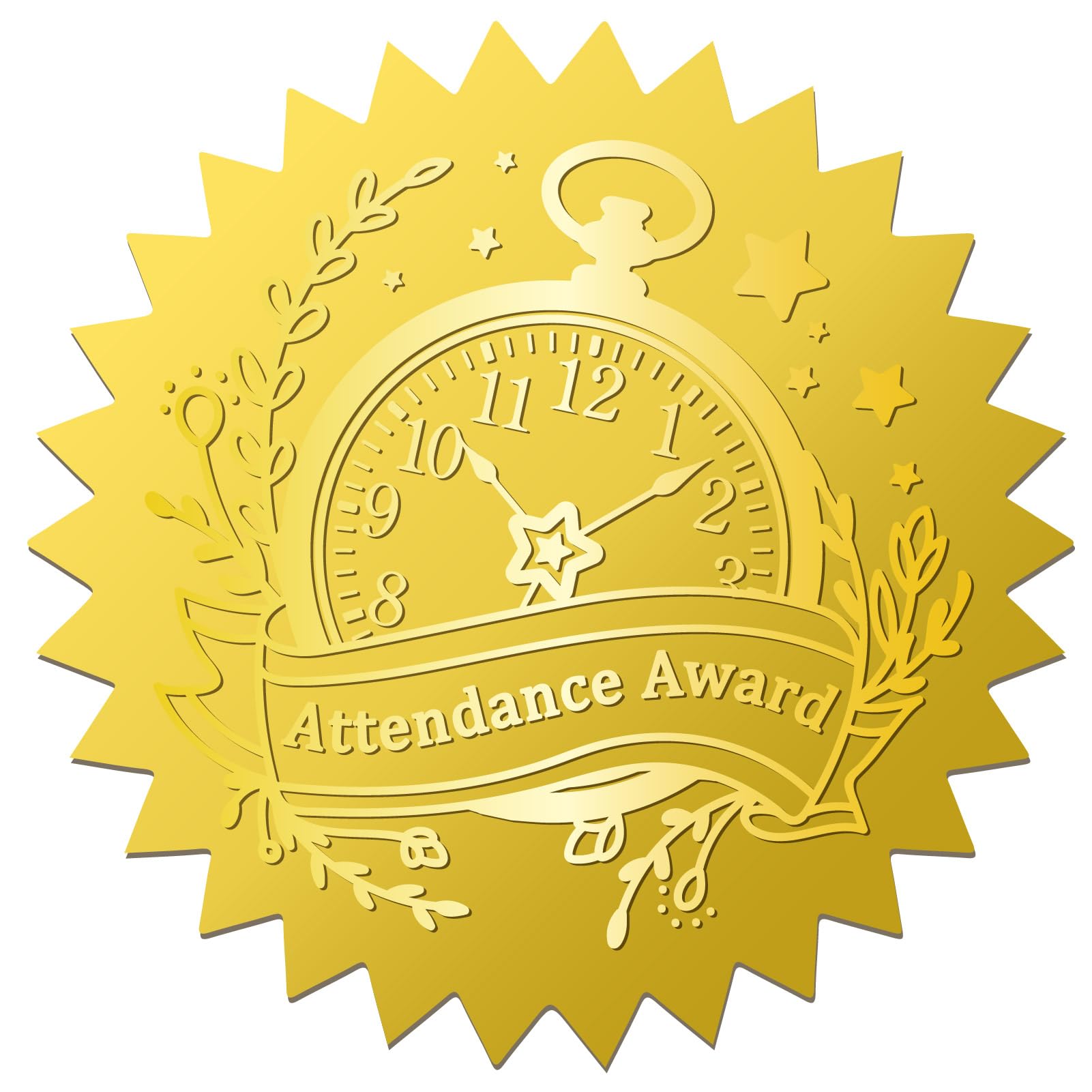 Amazon.com : CRASPIRE 408Pcs Attendance Award Clock Gold Foil Embossed ...