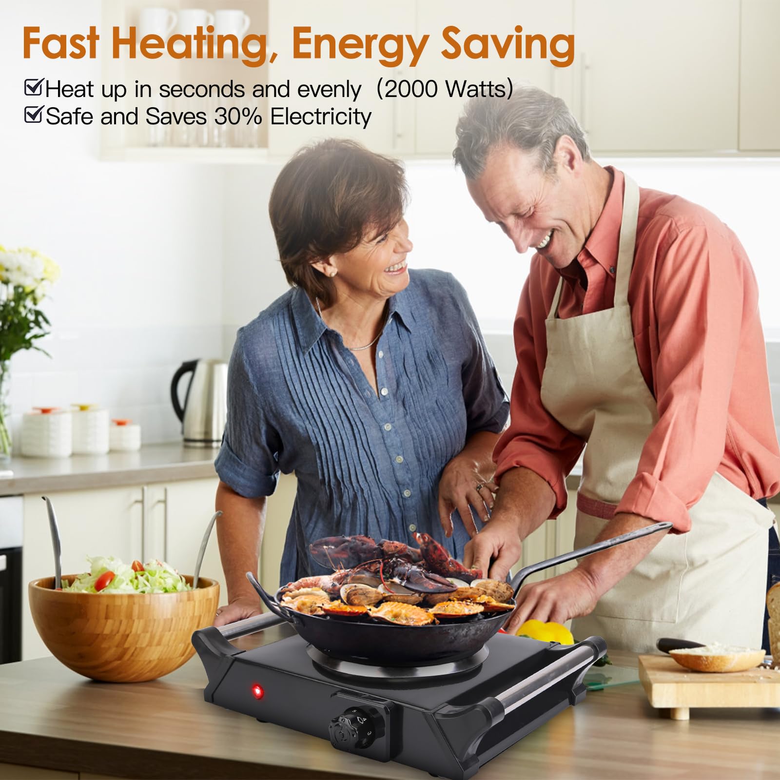 Snapklik.com : 1000W Single Hot Plates, Electric Countertop Burners For ...