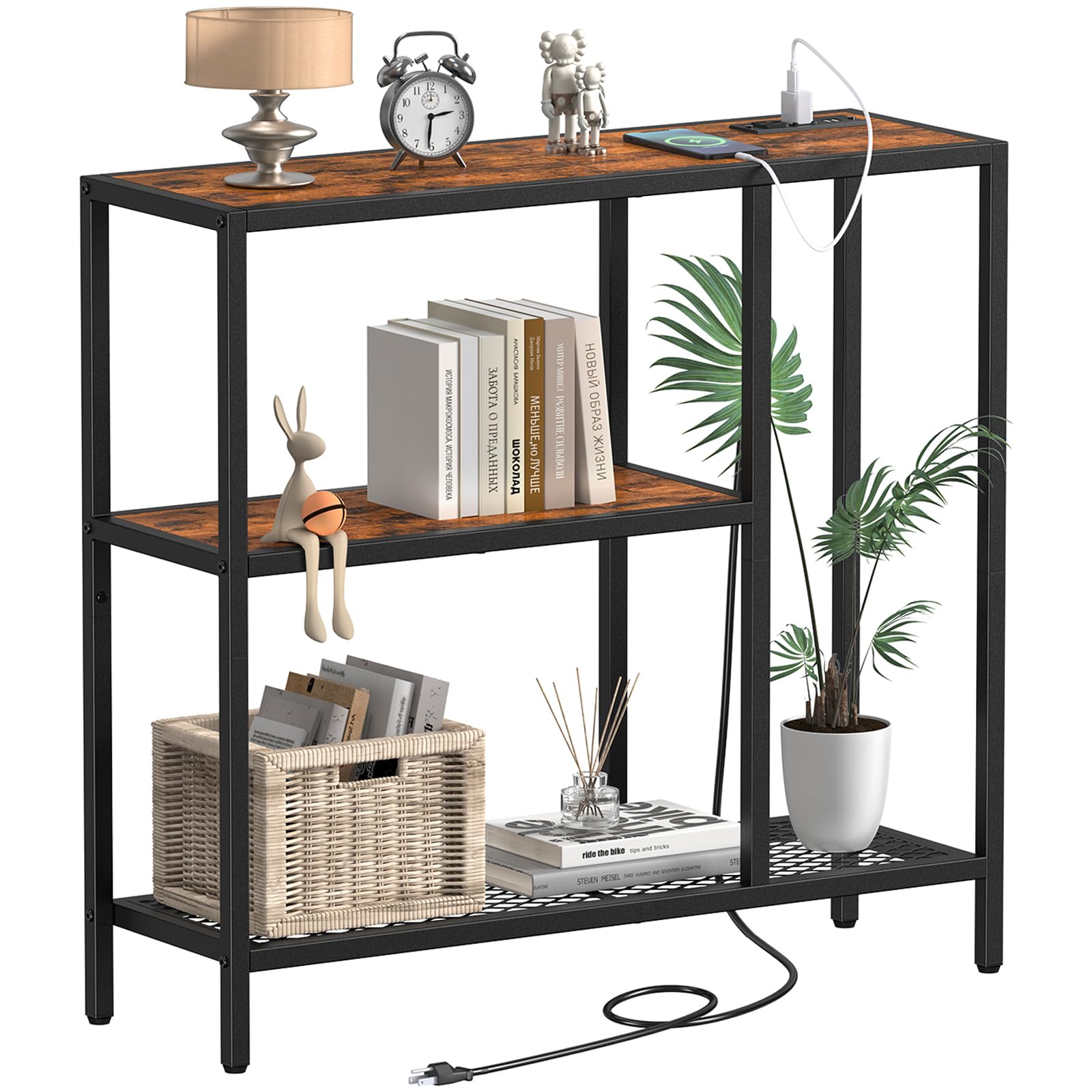 Amazon.com: Snughome Console Table with Power Outlets, Entryway Table ...