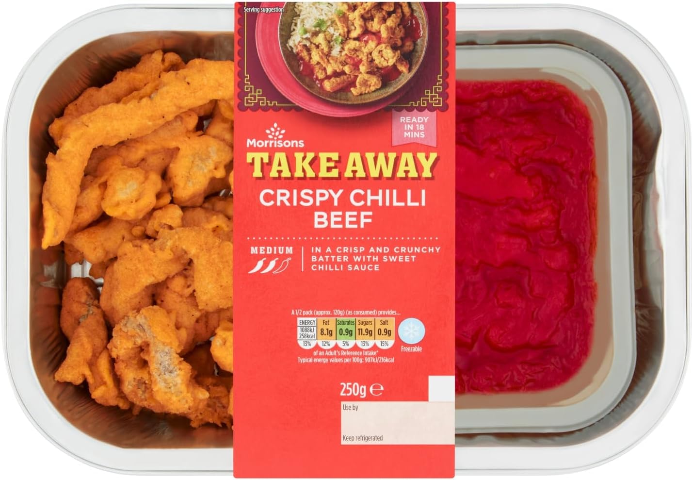 Morrisons Chinese Takeaway Crispy Chilli Beef, 250 g : Amazon.co.uk ...