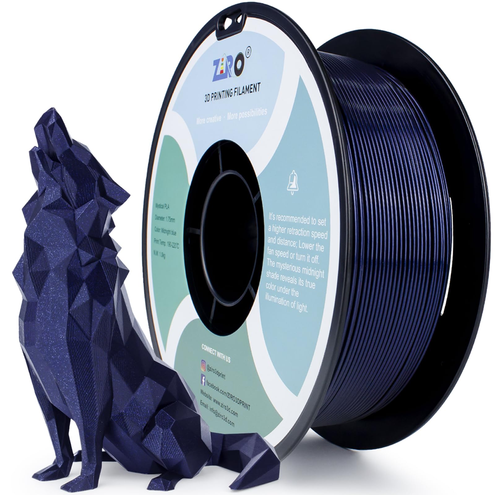 ZIRO Mystical Series Filament, 3D Printer PLA Filament 1.75mm, Shiny ...