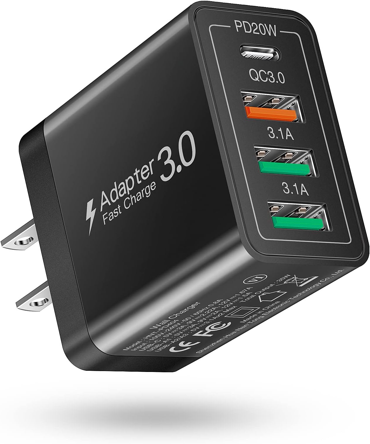 Amazon.com: 35W USB C Charger, Fast Charging Block, 4-Port Multi USB ...