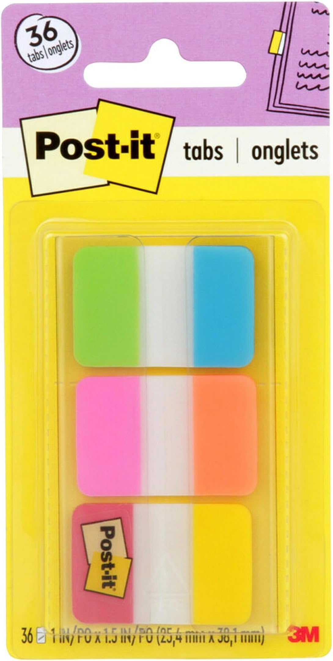 Post-it Index Strong Filing Tabs, Large, Assorted Colours - 50.8 mm x ...