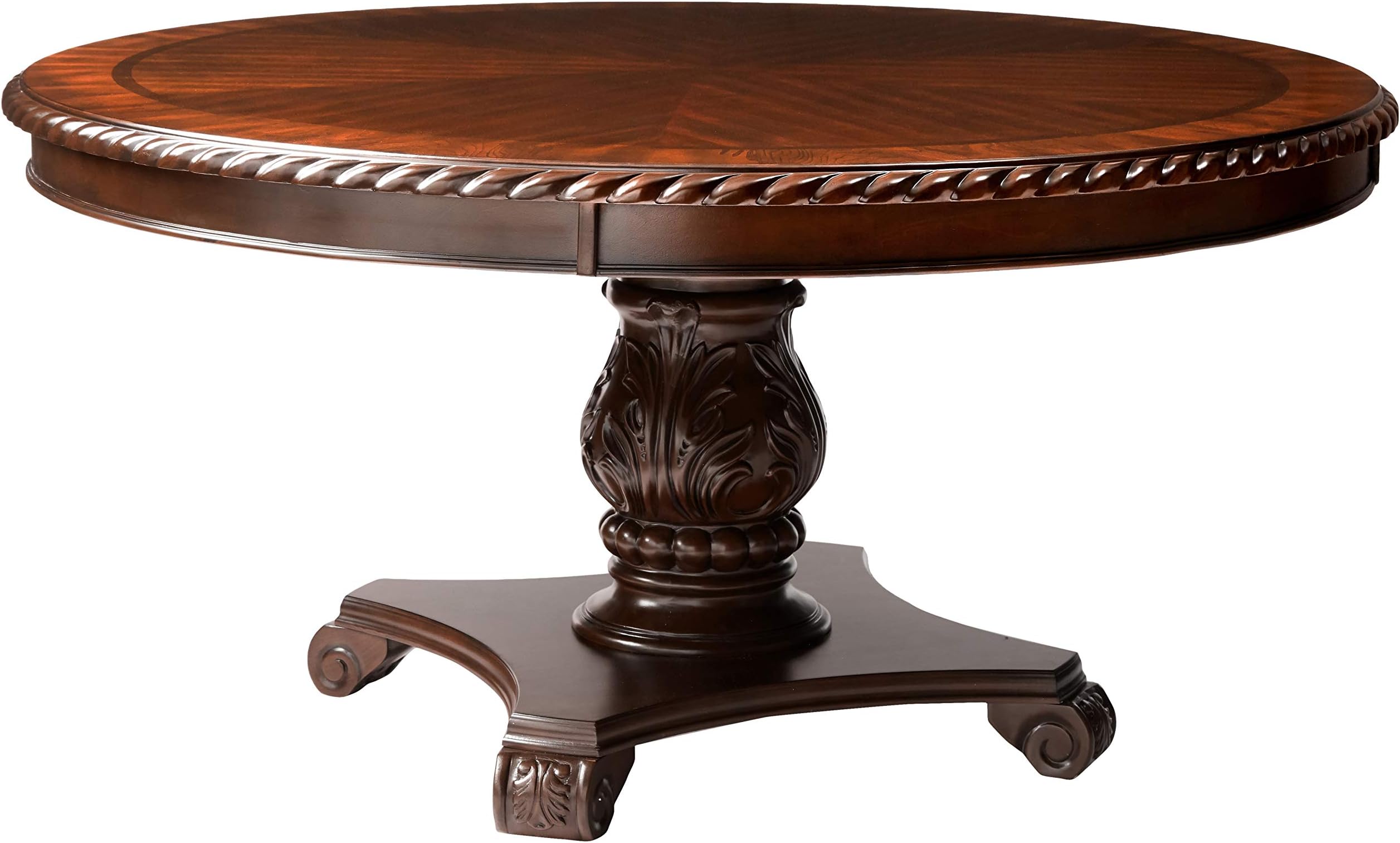 Amazon.com - Pemberly Row 60" Round Pedestal Dining Table in Cherry ...