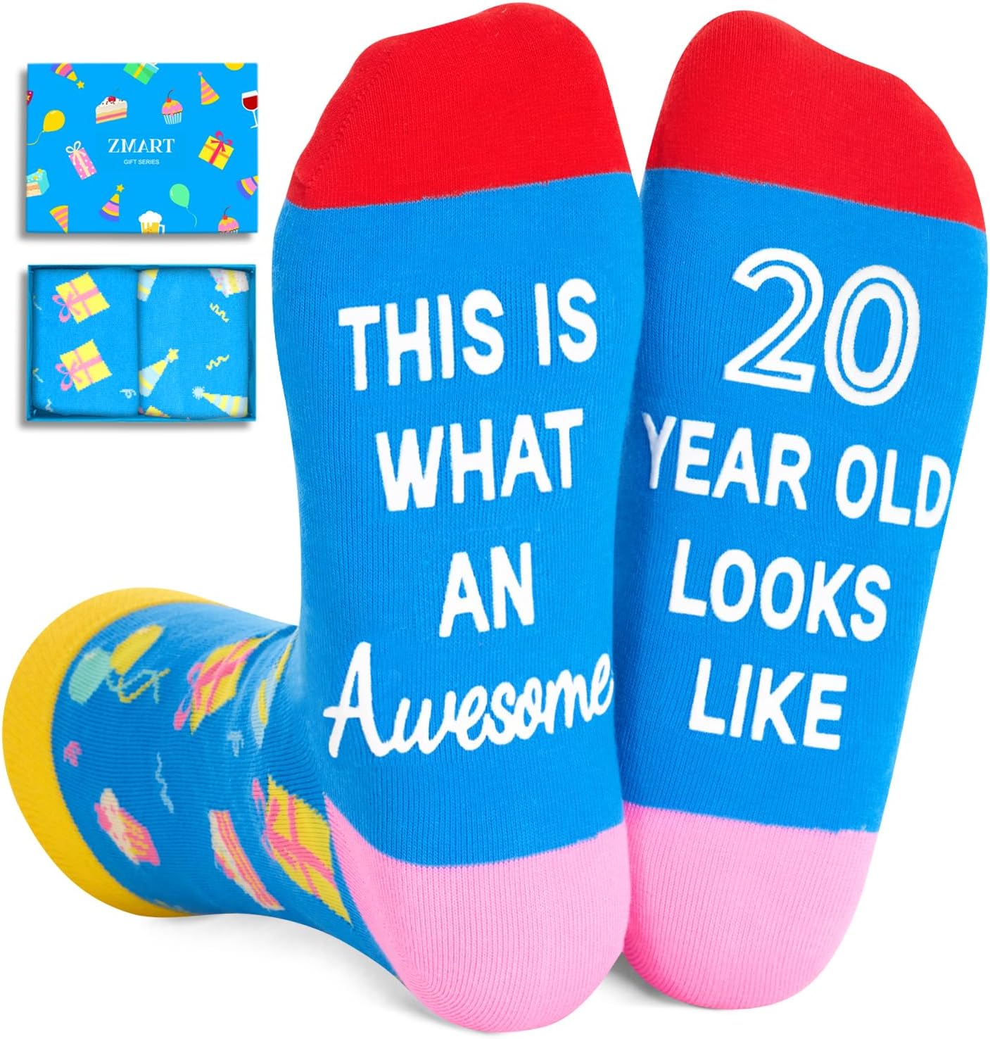Amazon.com: Zmart 20th Birthday Gifts Ideas Socks - Gifts for 20 Year ...
