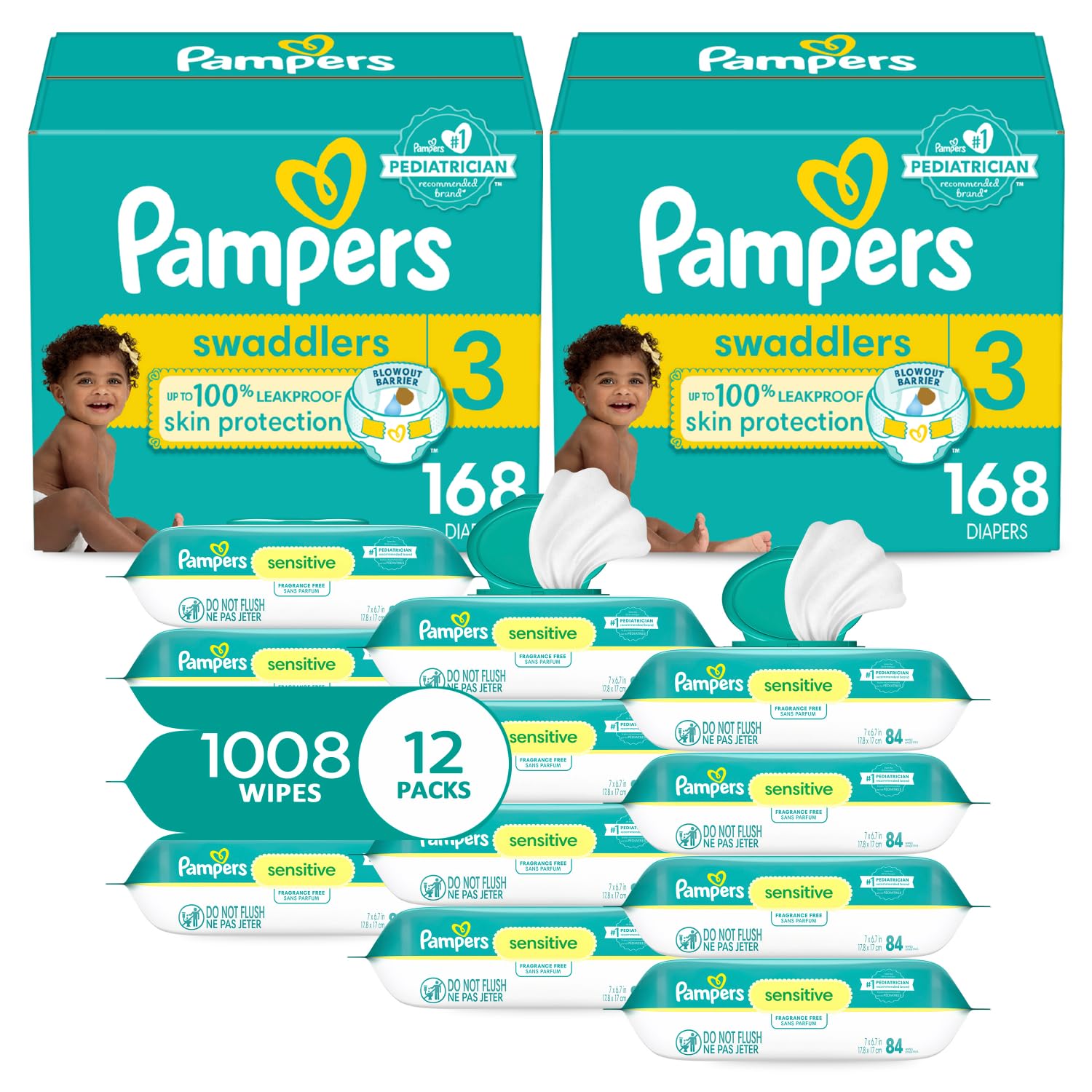 Amazon.com: Pampers Swaddlers Disposable Baby Diapers Size 3, 2 Month ...