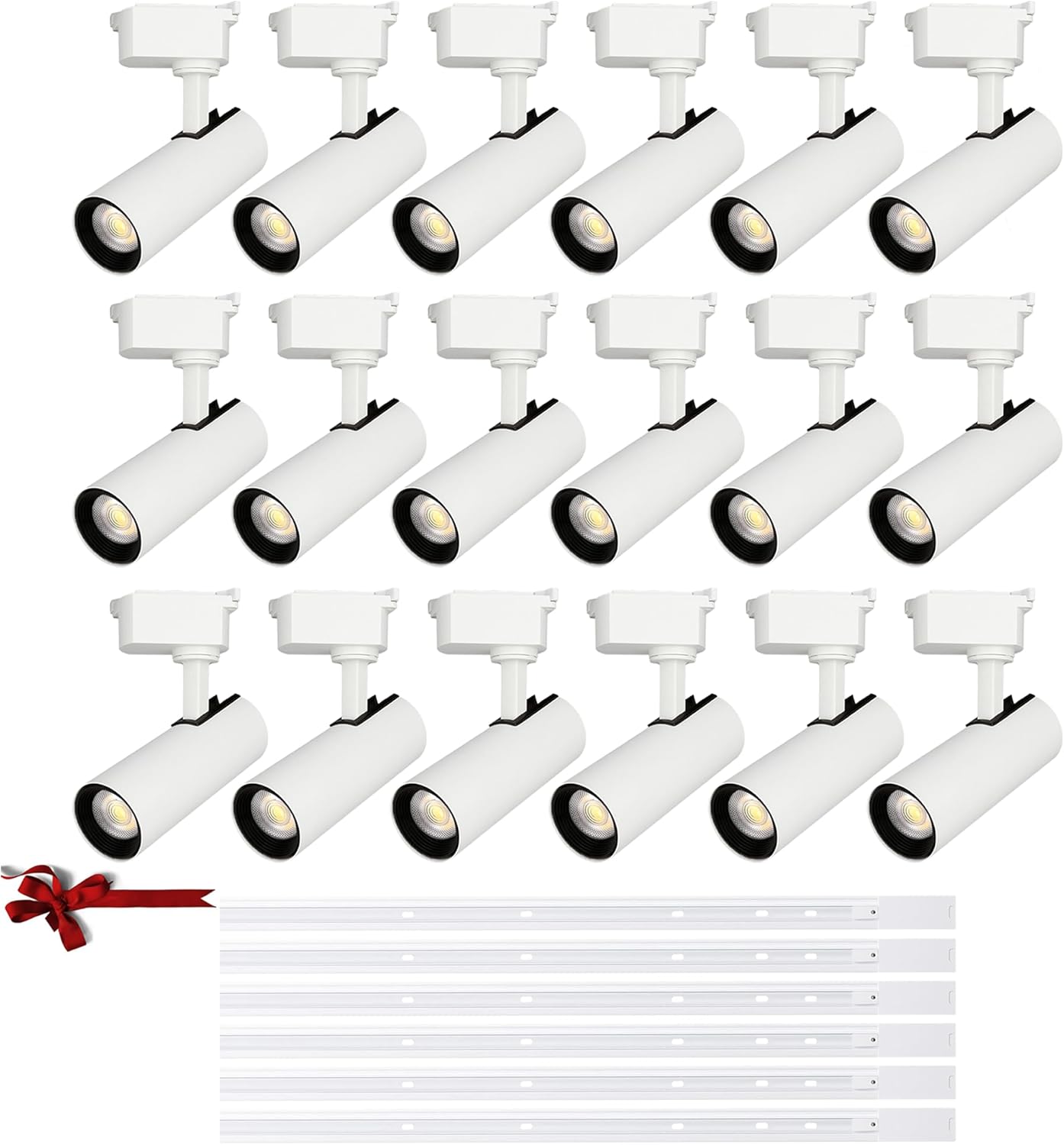 Bravsekai H Type Track Lighting Kits 18PCS 6000K Track Lighting Heads ...