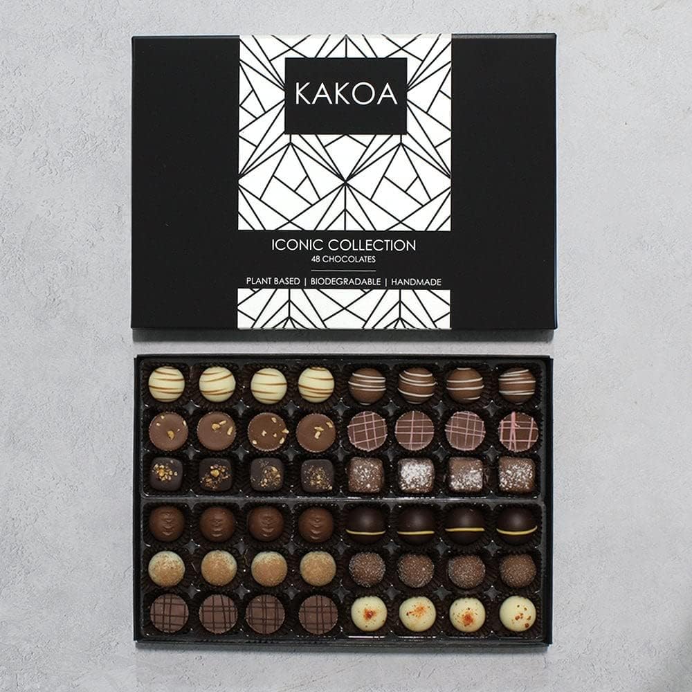 KAKOA Vegan Chocolate Selection Box - 48 Milk Chocs | Brownie, Coffee ...