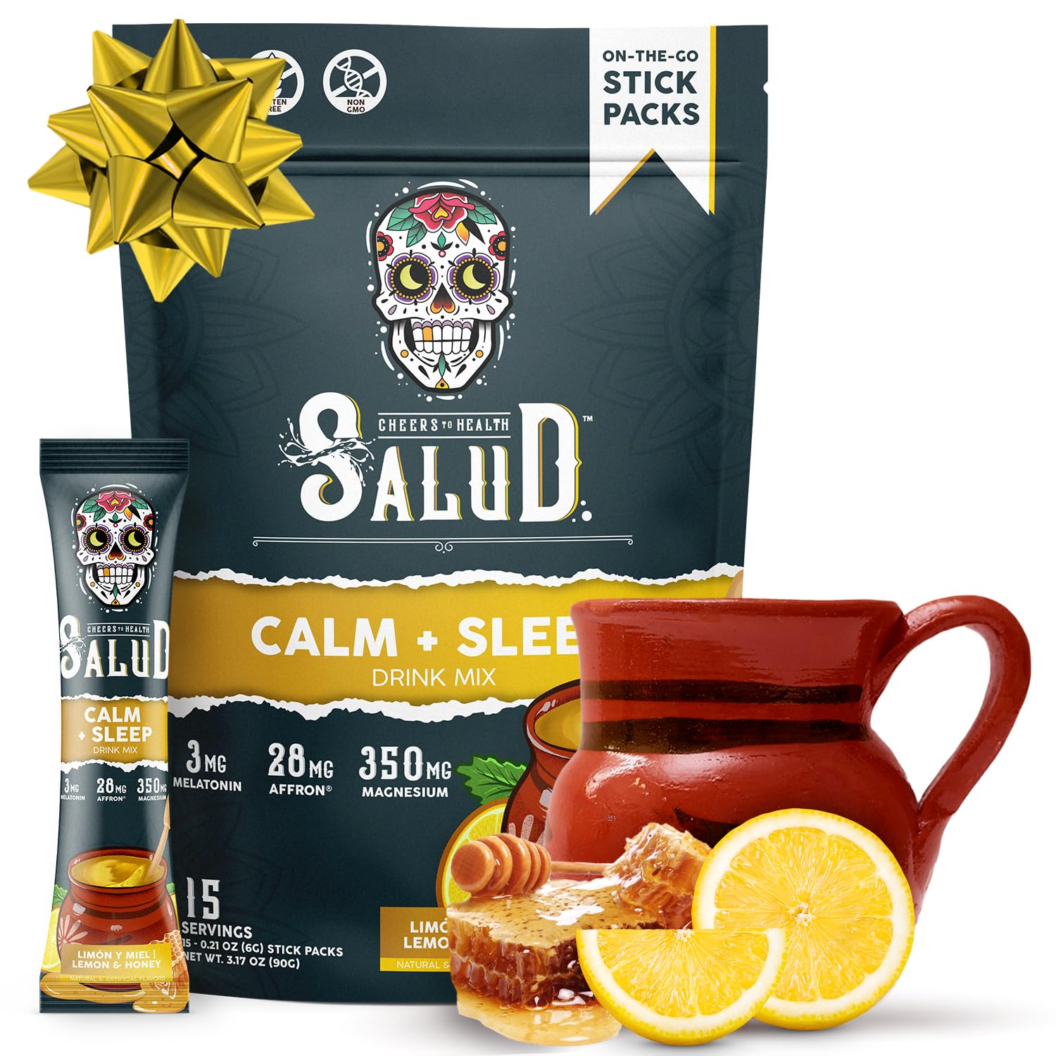 Amazon.com: Salud 2-in-1 Sleep Aid + Calm Drink Mix, Lemon Honey Flavor ...