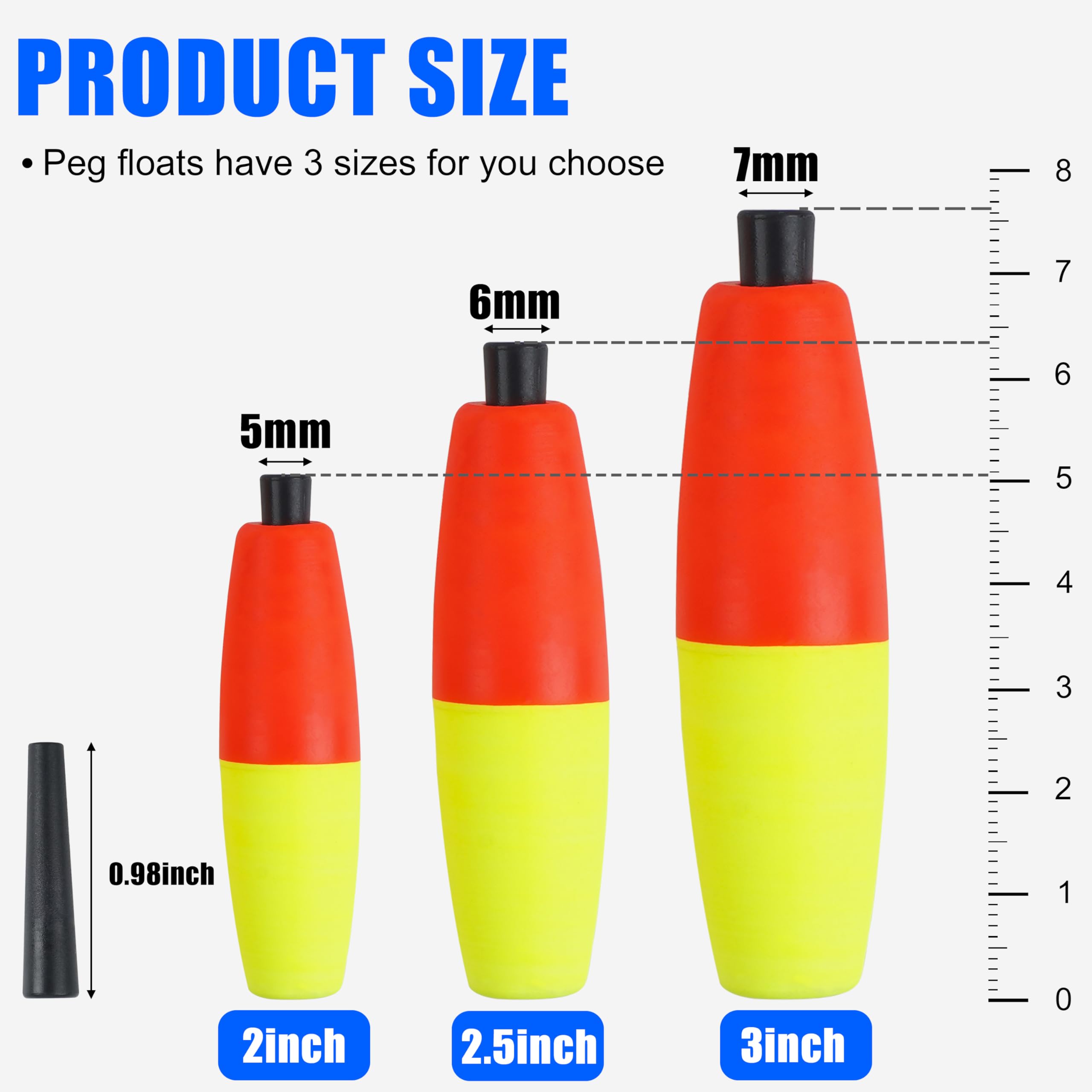 Snapklik.com : SILANON Peg Floats Fishing Bobbers,Foam Cigar Fishing ...