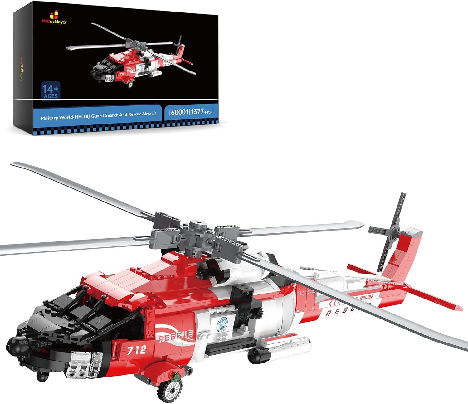 Amazon.com: JMBricklayer HH-60J Helicopter Building Set, Military ...