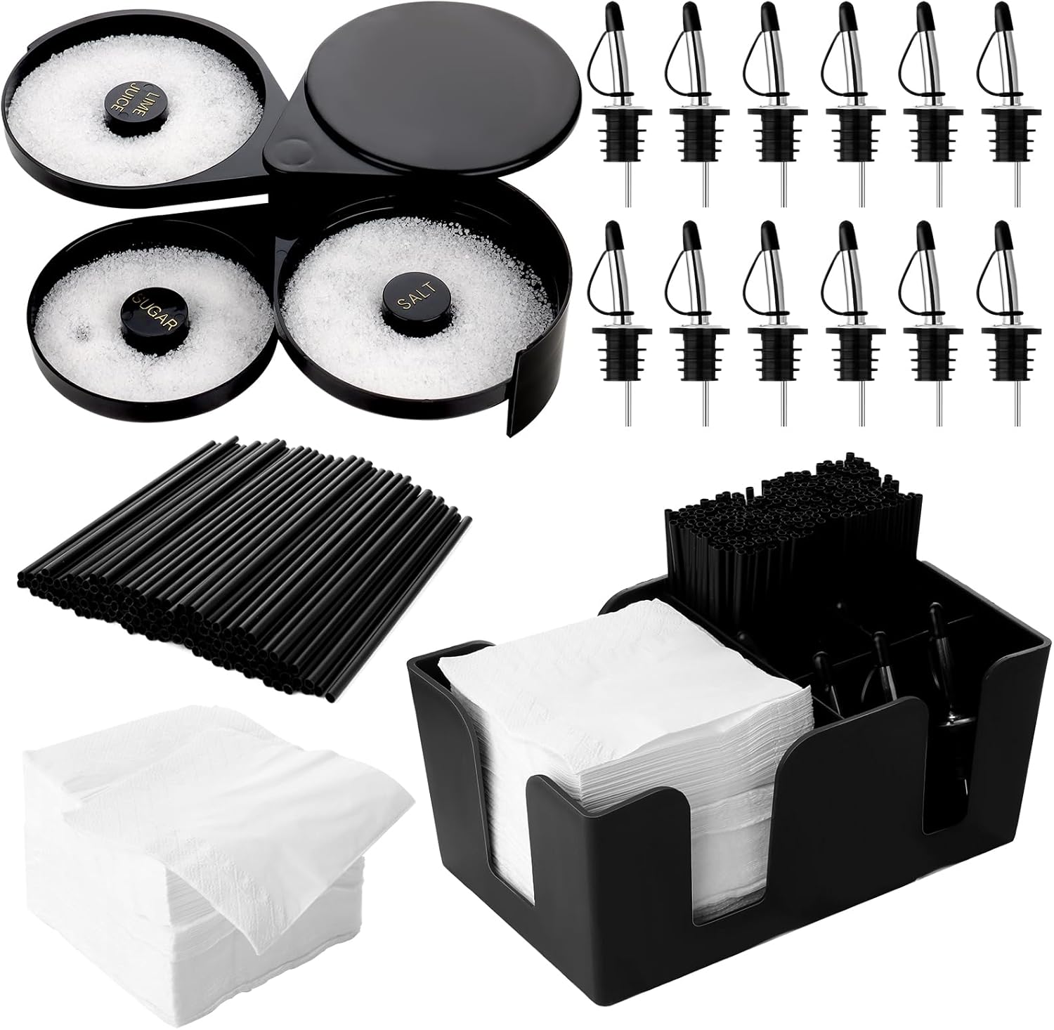 Amazon.com: 3 Tier Bar Glass Rimmer Bartender Tool Accessories with 12 ...