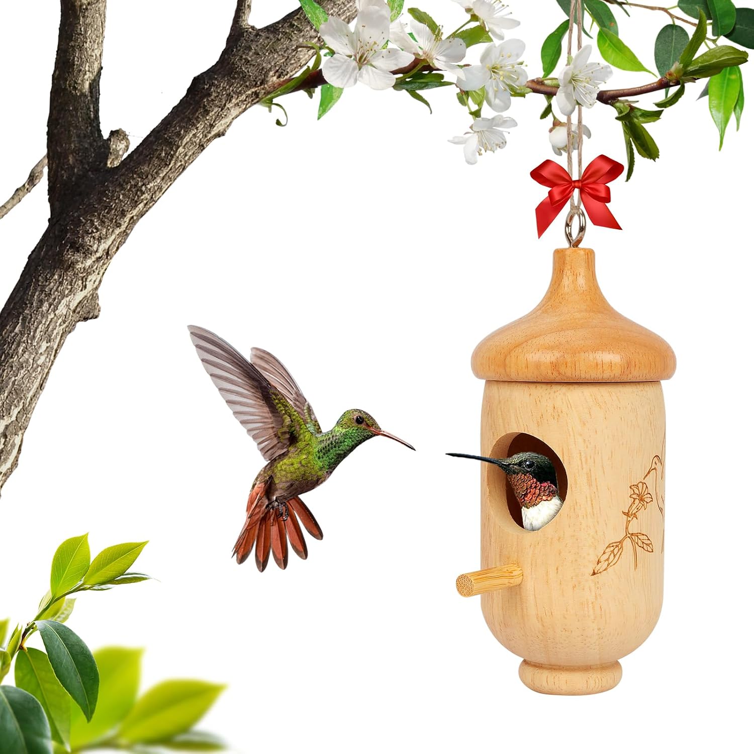 Amazon.com: Hummingbird House, Wooden Hummingbird Houses for Outside ...