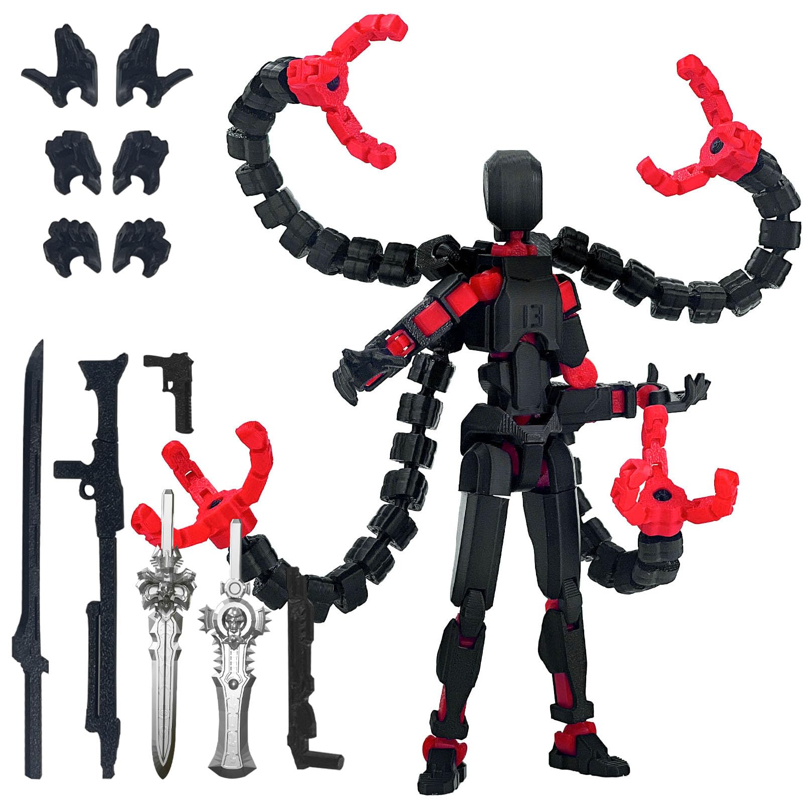 Titan 13 Action Figure Lucky 13 Action Figure - Fully Articulated 3D ...