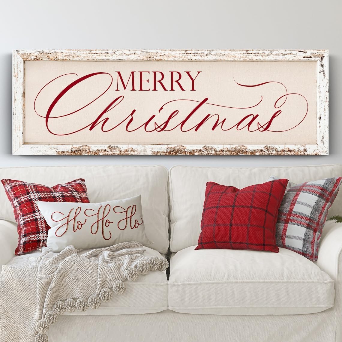 Amazon.com: NATVVA Merry Christmas Sign Canvas Art Christmas Sign ...