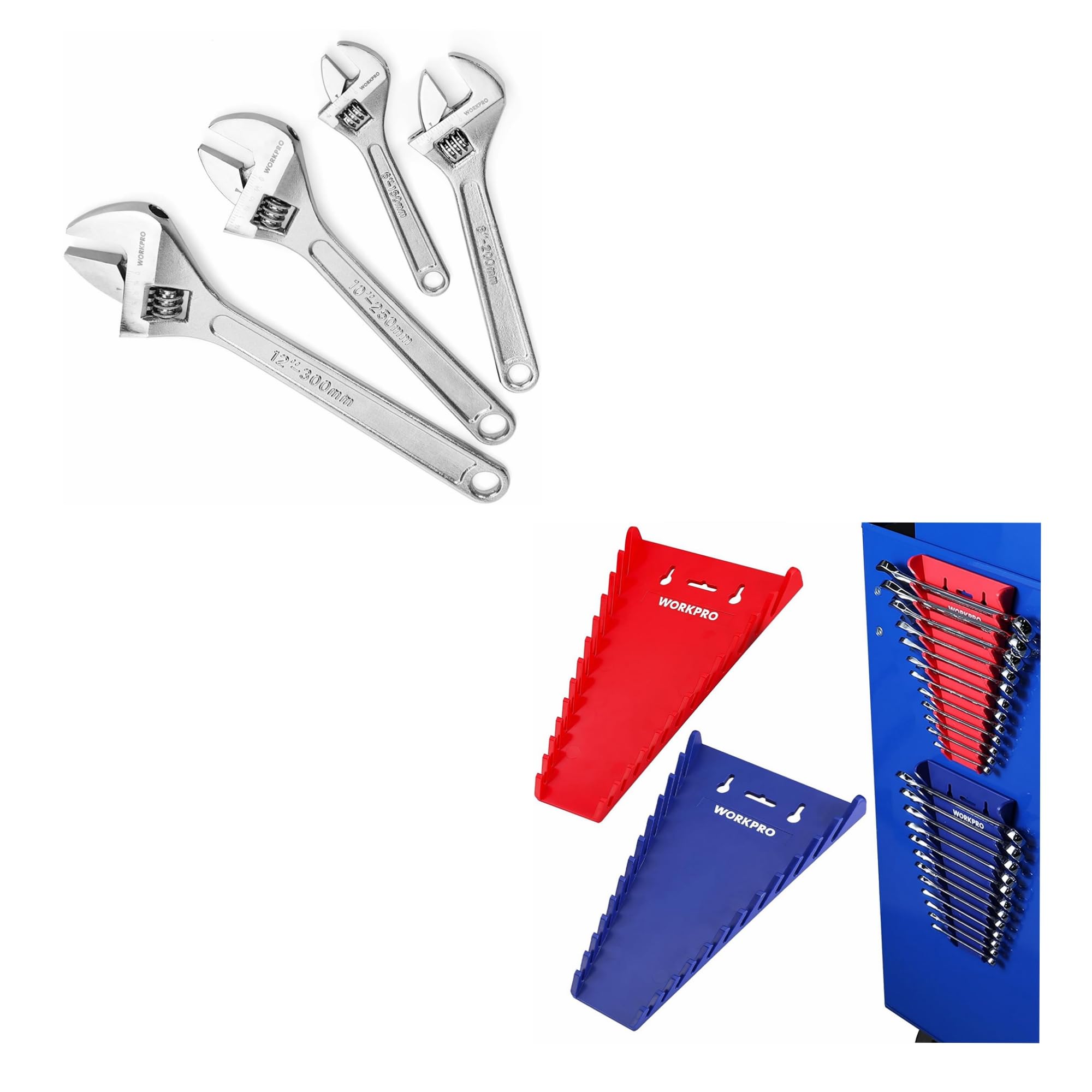WORKPRO 4-piece Adjustable Wrench Set and 2-Pack Magnetic Wrench ...