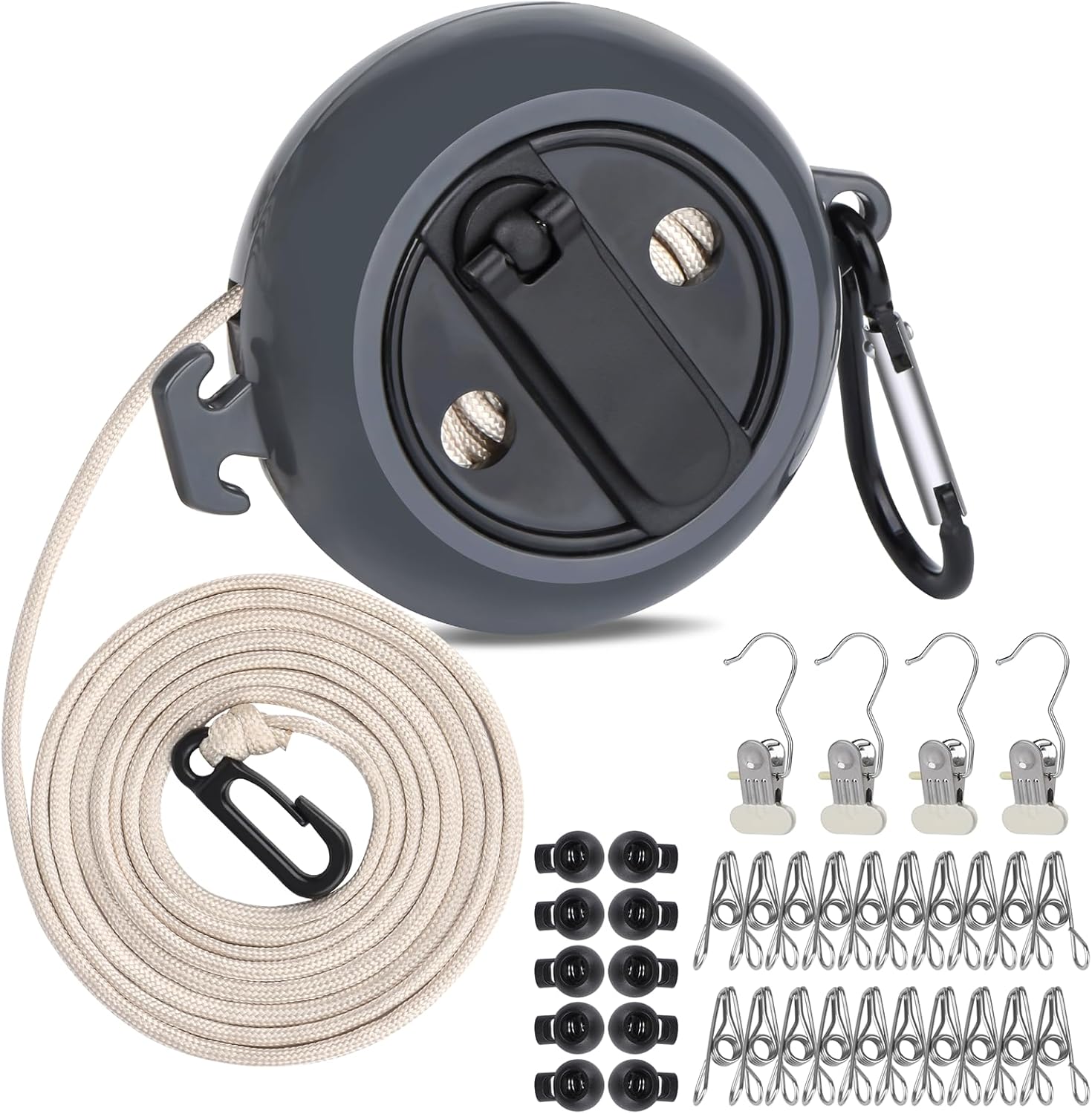 Amazon.com: 33FT Retractable Clothesline, Portable Travel Clothes Line ...