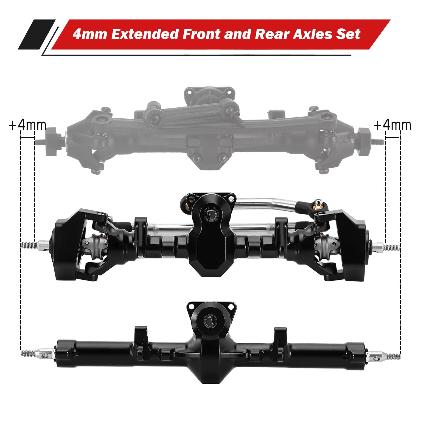 Snapklik.com : ProSteer Double Joint 40g Front And 22g Rear Axle For 1/ ...