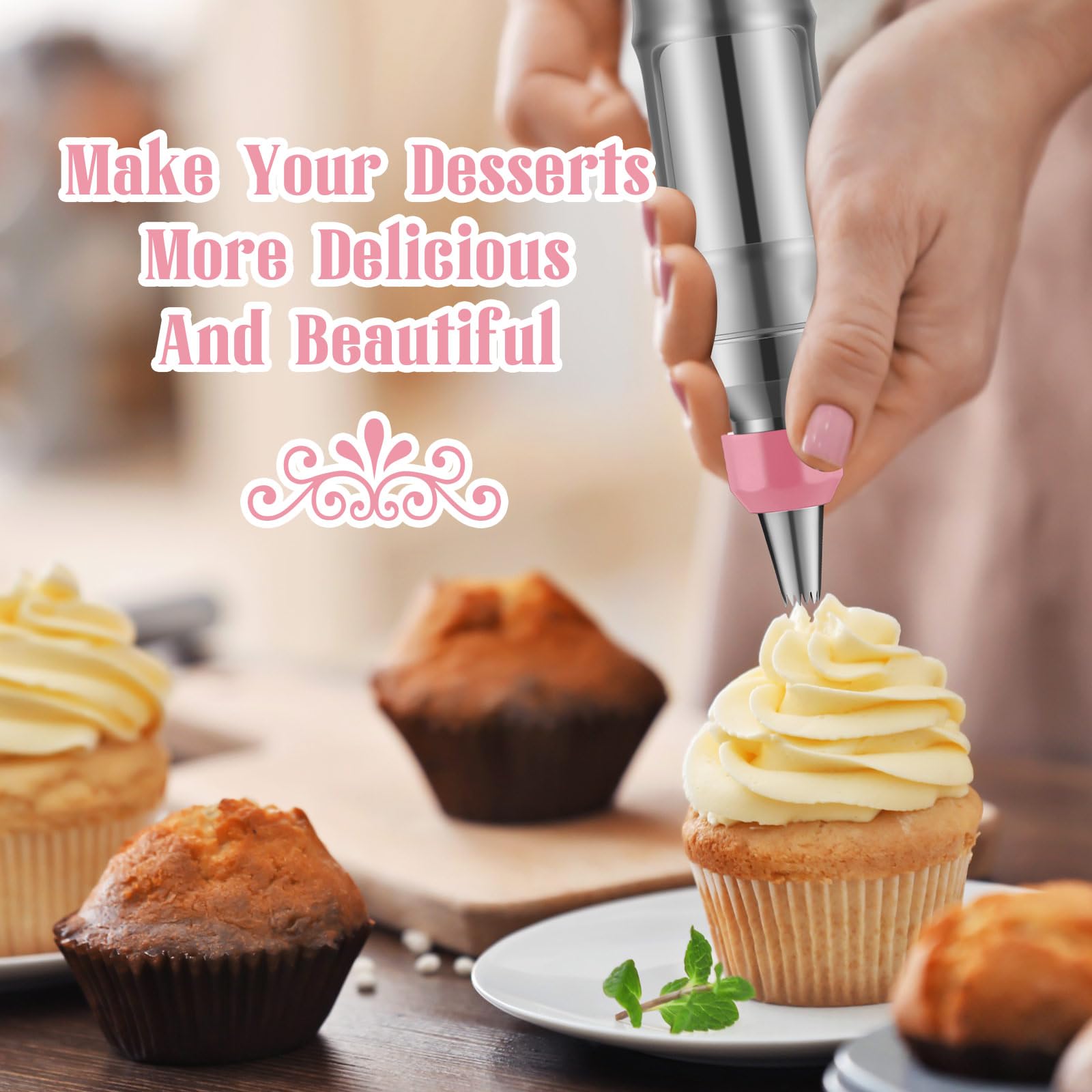 Ziliny 3 Sets Dessert Decorating Syringe Set, Cupcake Frosting Filling ...