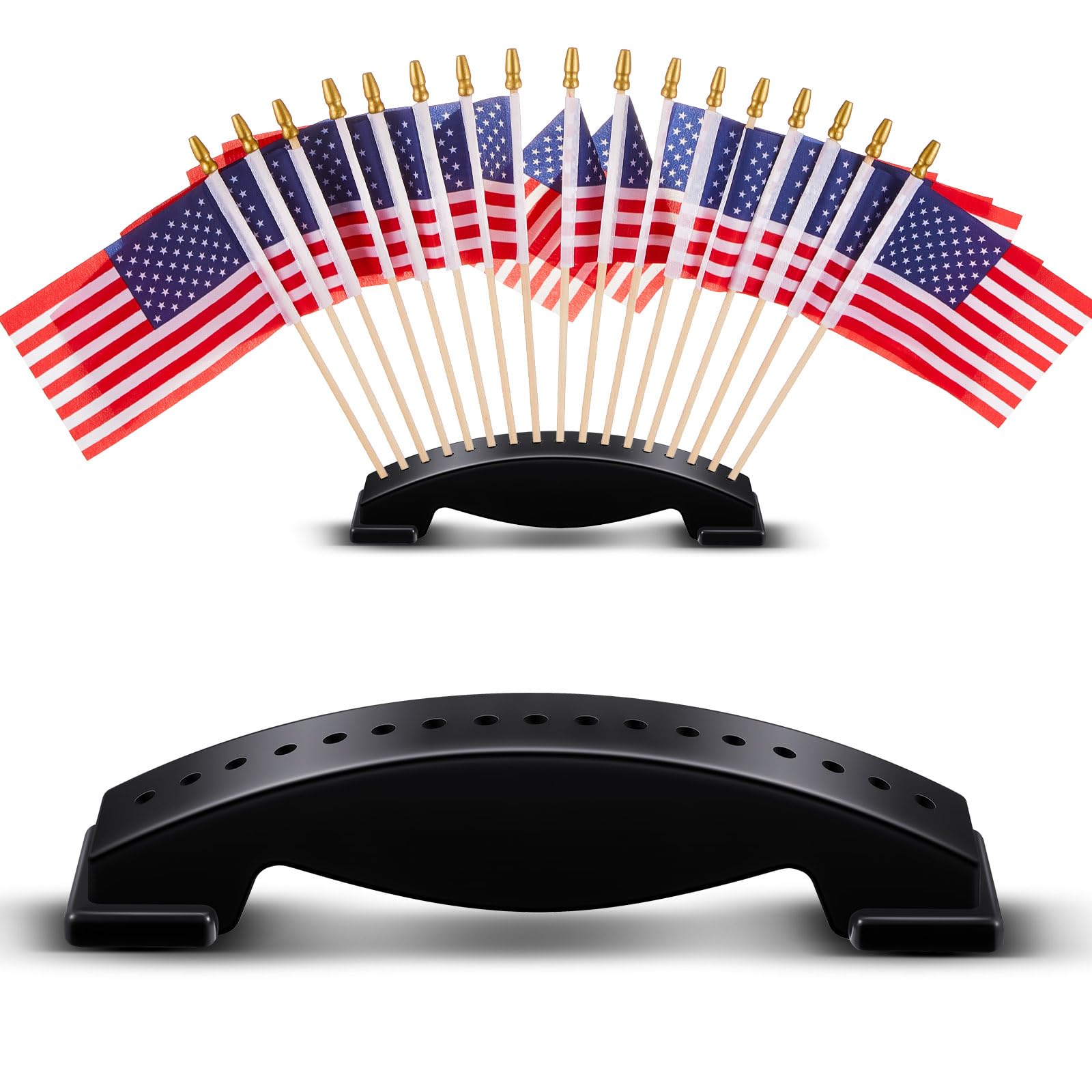 Amazon.com : Maasechs 2 Pcs 17 Hole Mini Flag Holders for 4 x 6 Stick Flags Miniature Mini Flag ...