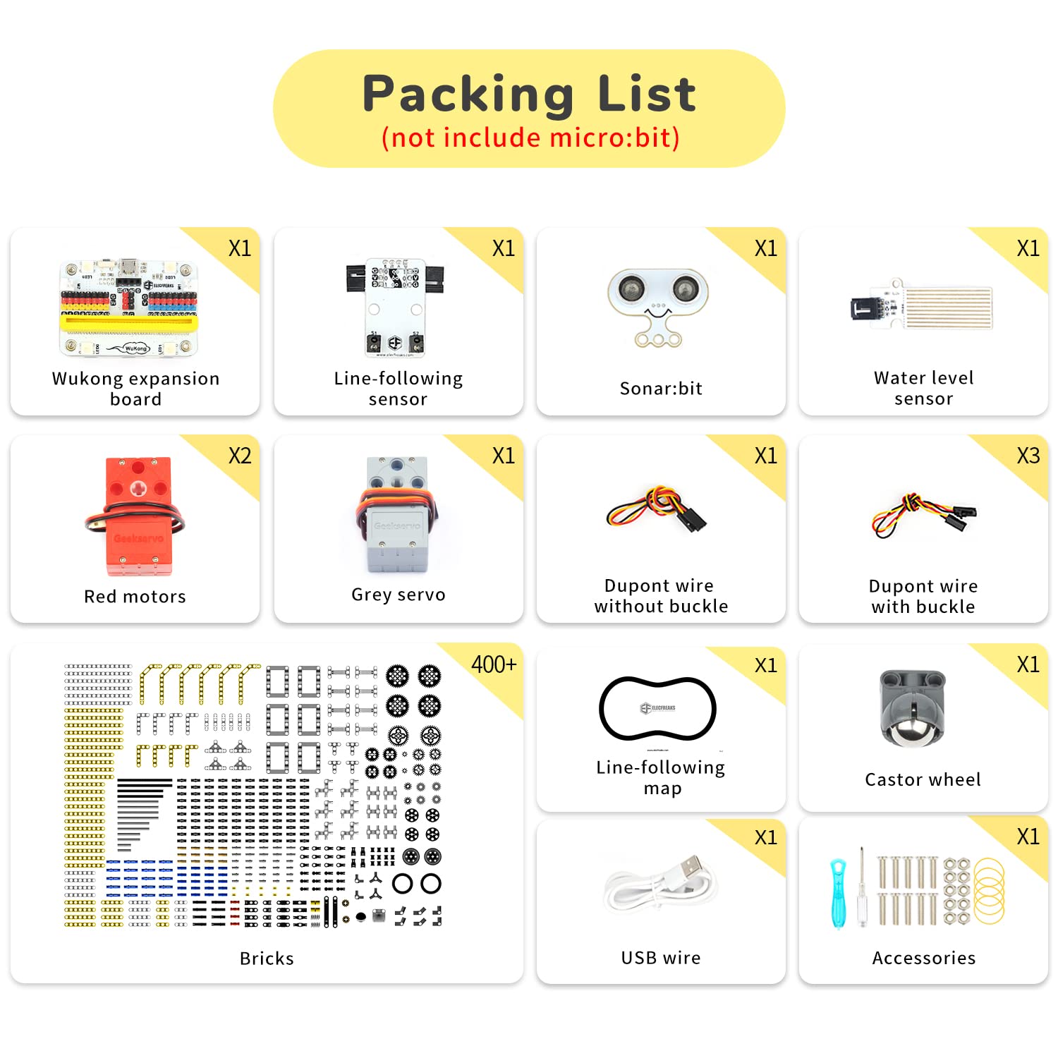 Elecfreaks Microbit 32 In 1 Wonder Building Bricks Coding Kit Programmable Stem Educational