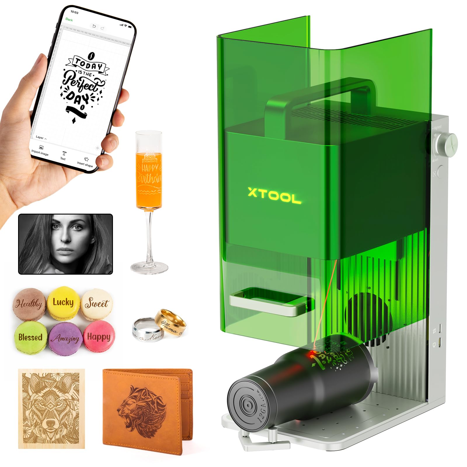 Xtool F1 Ultra Cup Engraving XTool Foot Switch For F1 & F1 Ultra Laser ...