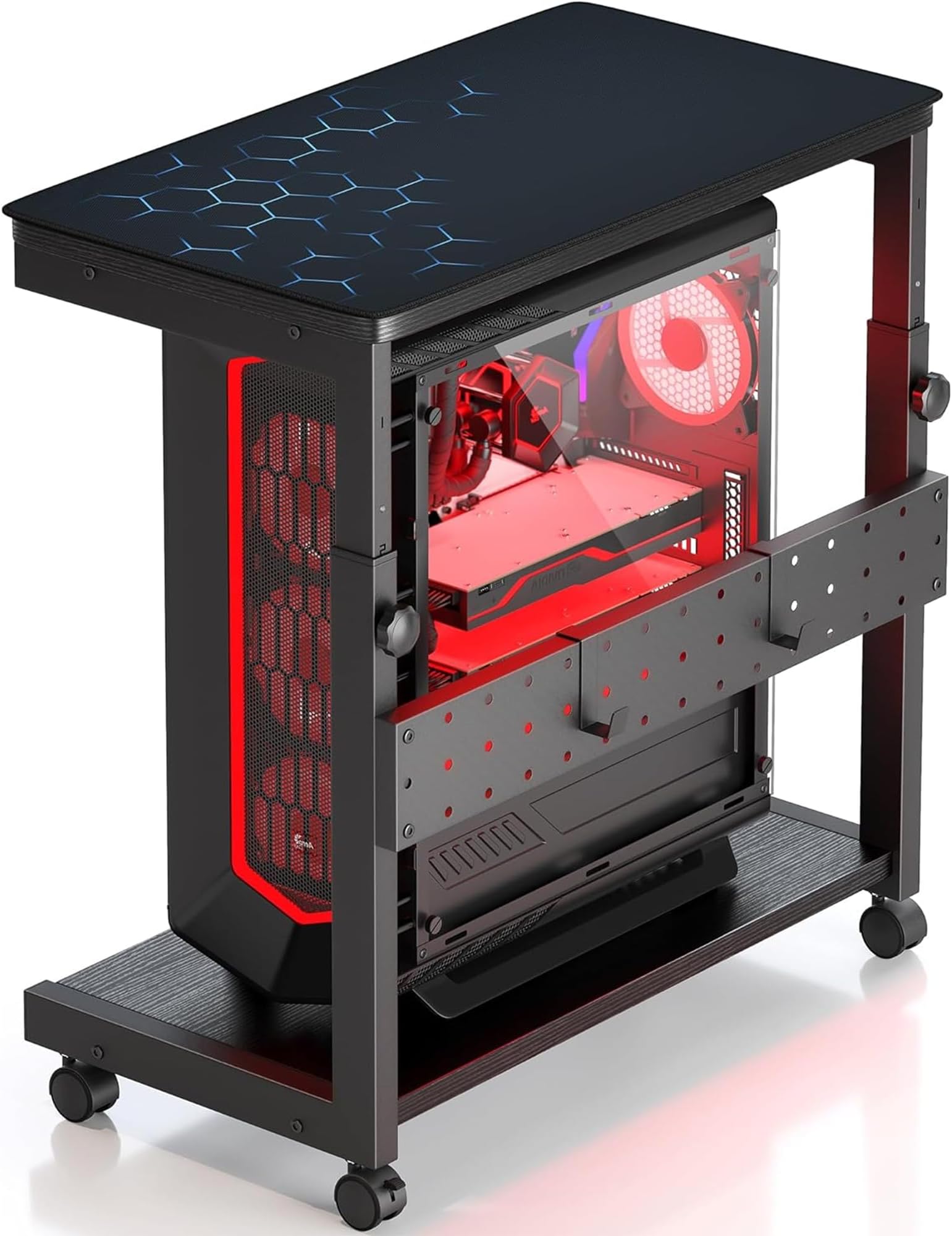 Yornoli PC Stand Height Adjustable Computer Tower Stand with Large ...