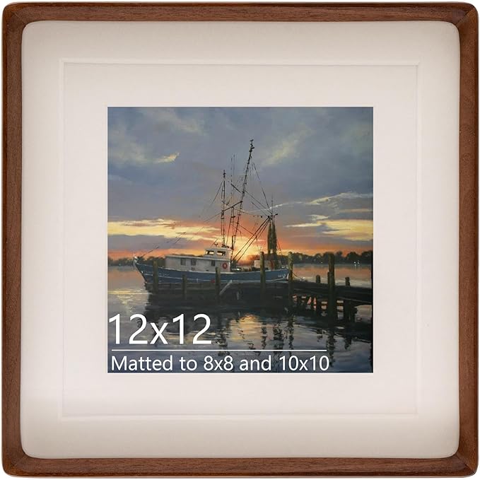 Amazon.com - Husteria 12x12 Square Picture Frame in Natural Walnut Wood ...