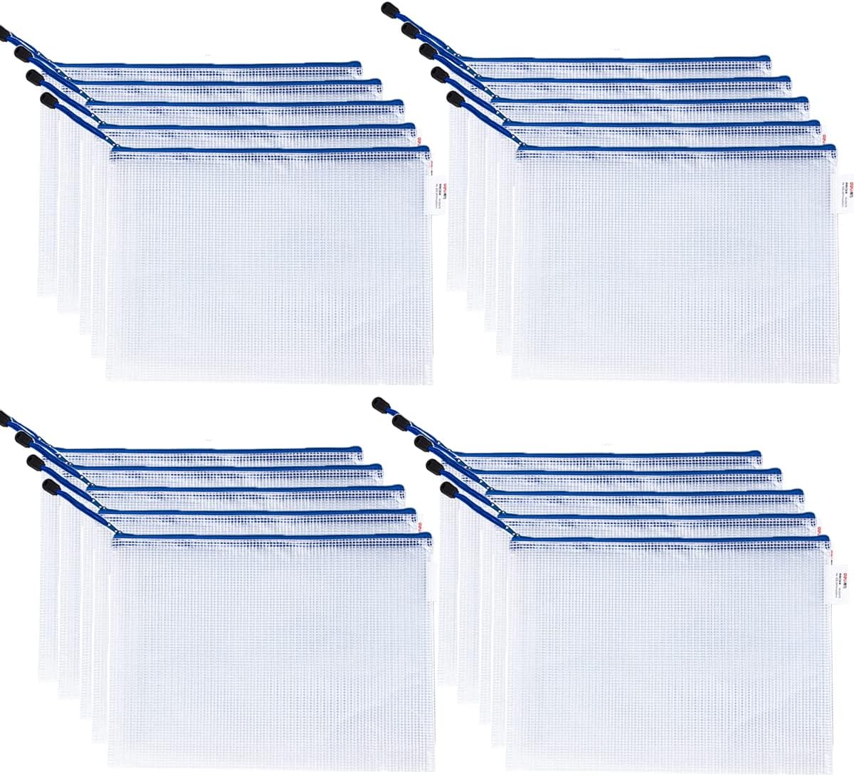 Mifflin Mesh Zipper Pouch Document Bag (Black, A4 Letter Size, 18 Pack ...