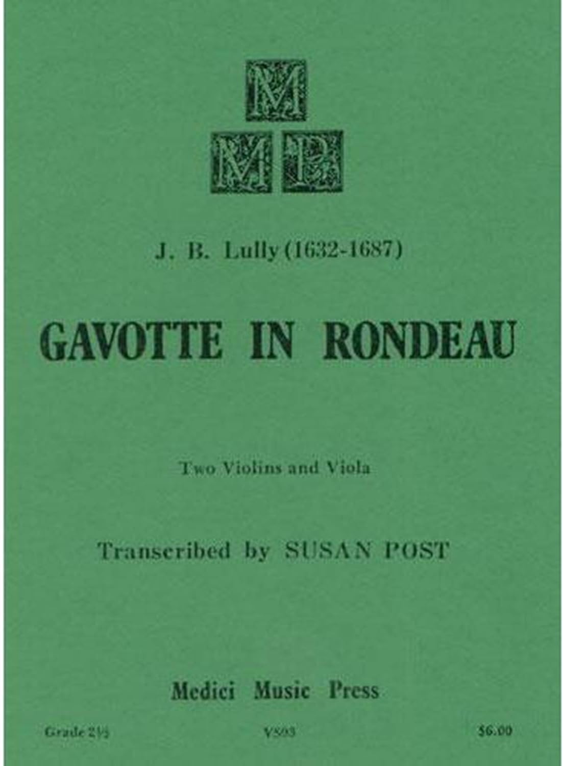 Amazon.com: Lully, Jean-Baptiste - Gavotte in Rondeau - Two Violins and ...