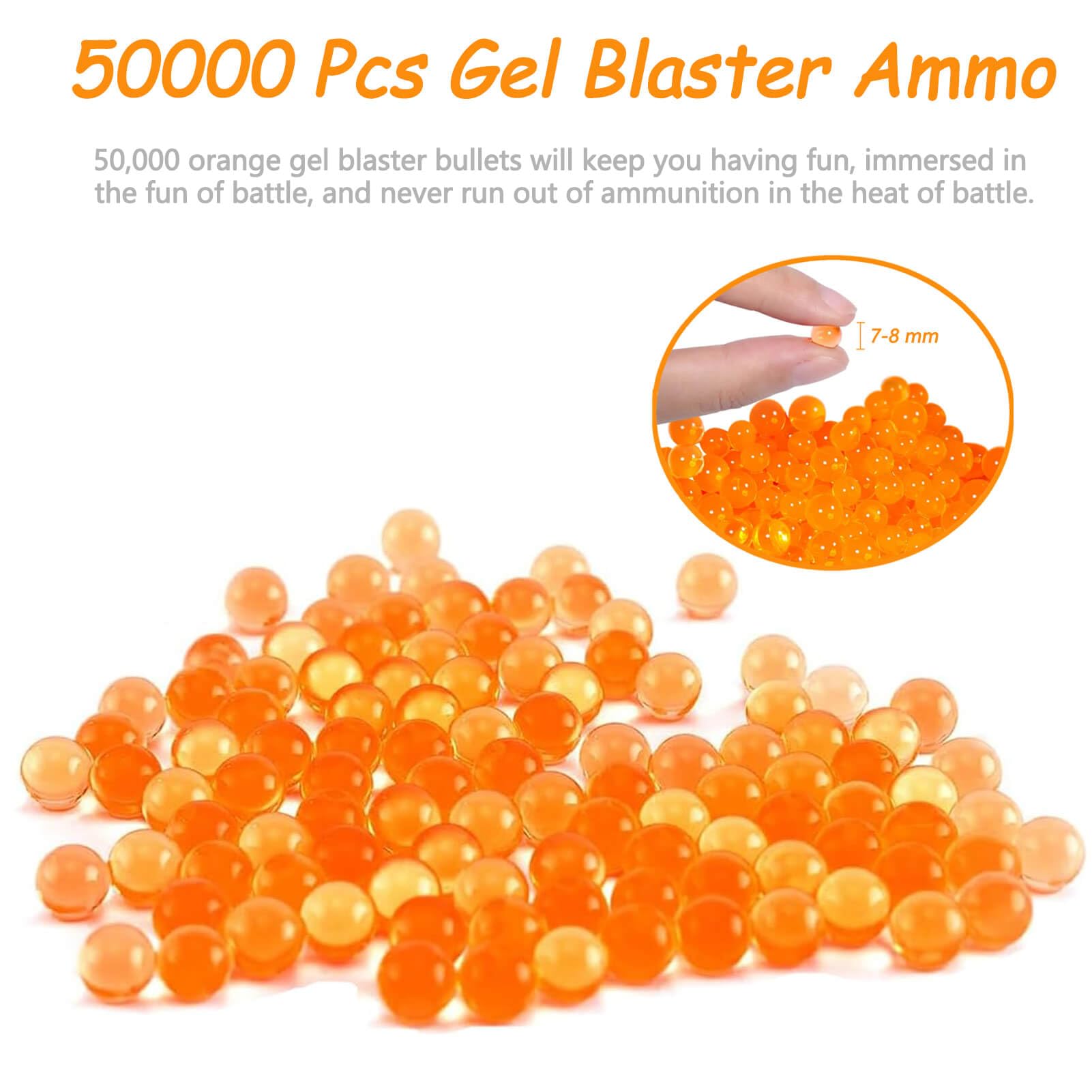 Gel Blaster Ammo, 50000 Pcs Refill Gel Balls, 7-8 mm Gel Blaster ...