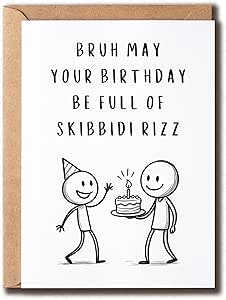 Amazon.com : VDVCatStore Funny Skibidi Birthday Card - Rizz Meme ...