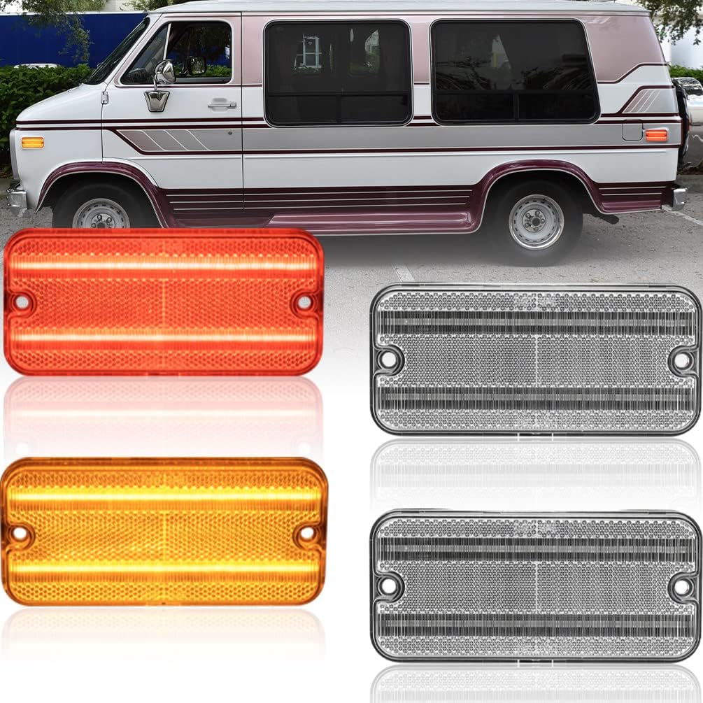 Amazon.com: Amber/Red LED Side Marker Lights for Chevy P10 P20 P30 G10 ...