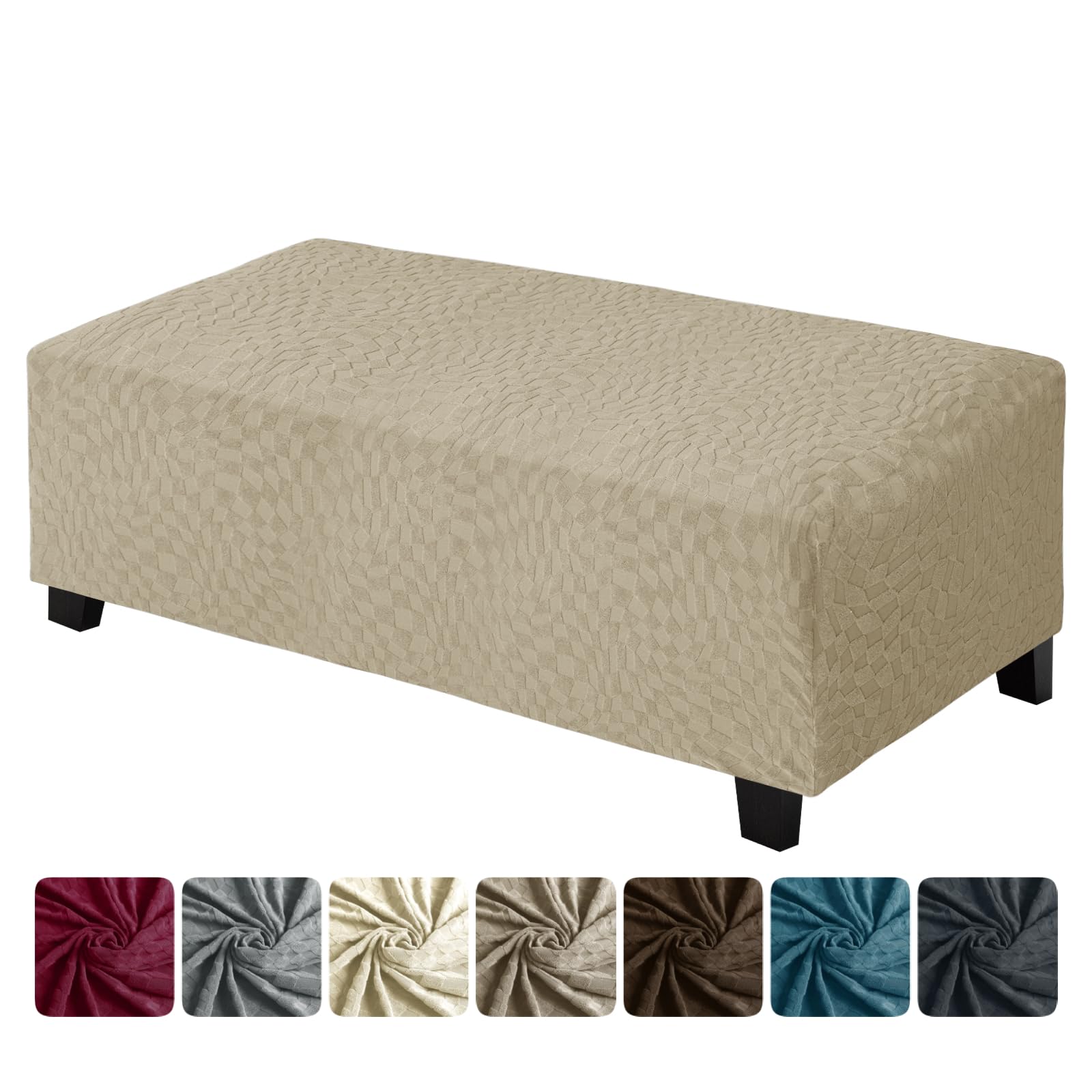 Amazon.com: ZNSAYOTX Ottoman Covers 2024 Fashion Rectangle Footrest ...