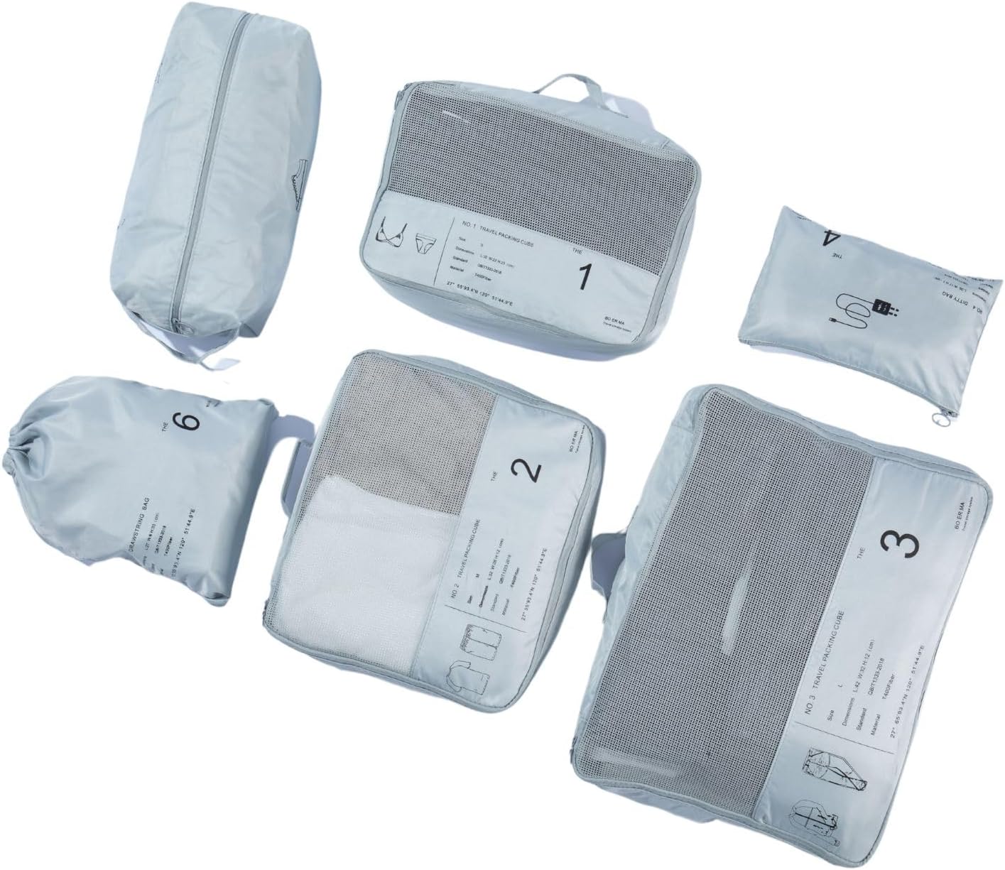 Amazon.com: 6 Piece Packing Cubes Set-Compression Space Saving ...