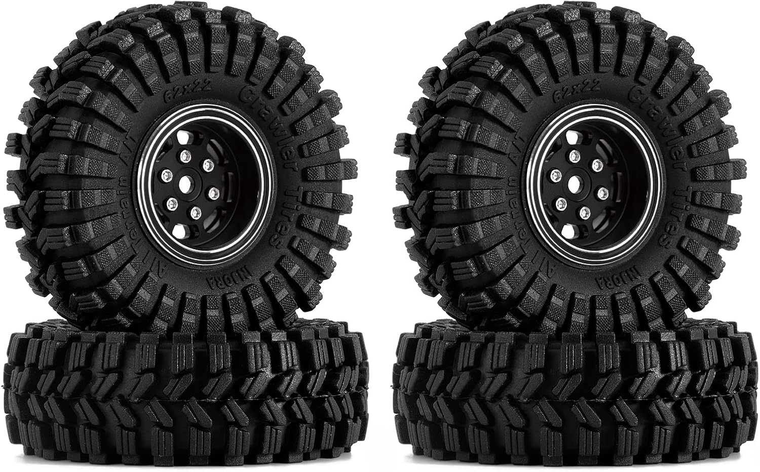 Amazon.com: INJORA 1.0 Beadlock Wheel and Tires Set S5 Super Soft ...