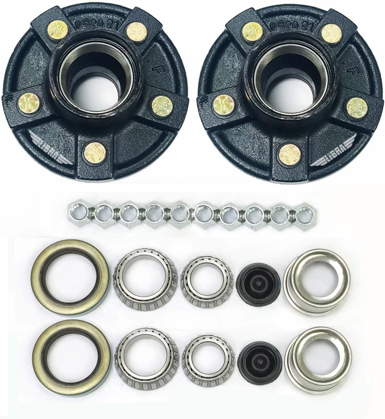 Amazon.com: iBroPrat 2 Sets Trailer Hub Kit 5 Bolt 5, Trailer Axle Kit ...