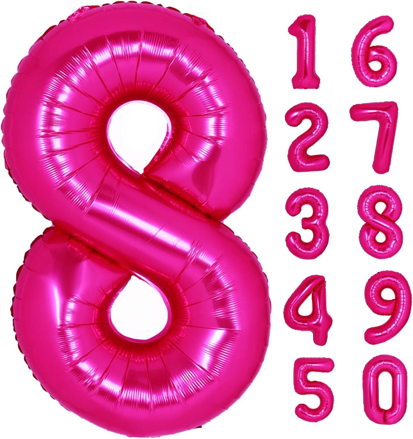 Amazon.com: 40 Inch Giant Hot Pink Number 8 Balloon, Helium Mylar Foil ...