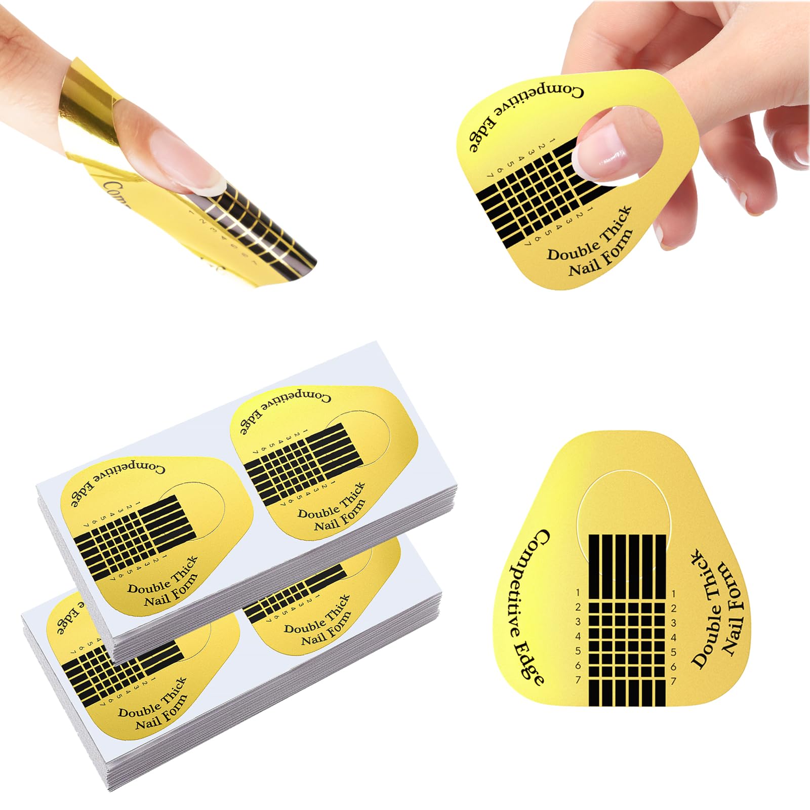 200 Pcs Professional Long Nail Forms for Acrylic Nails, Thick Nail Art ...