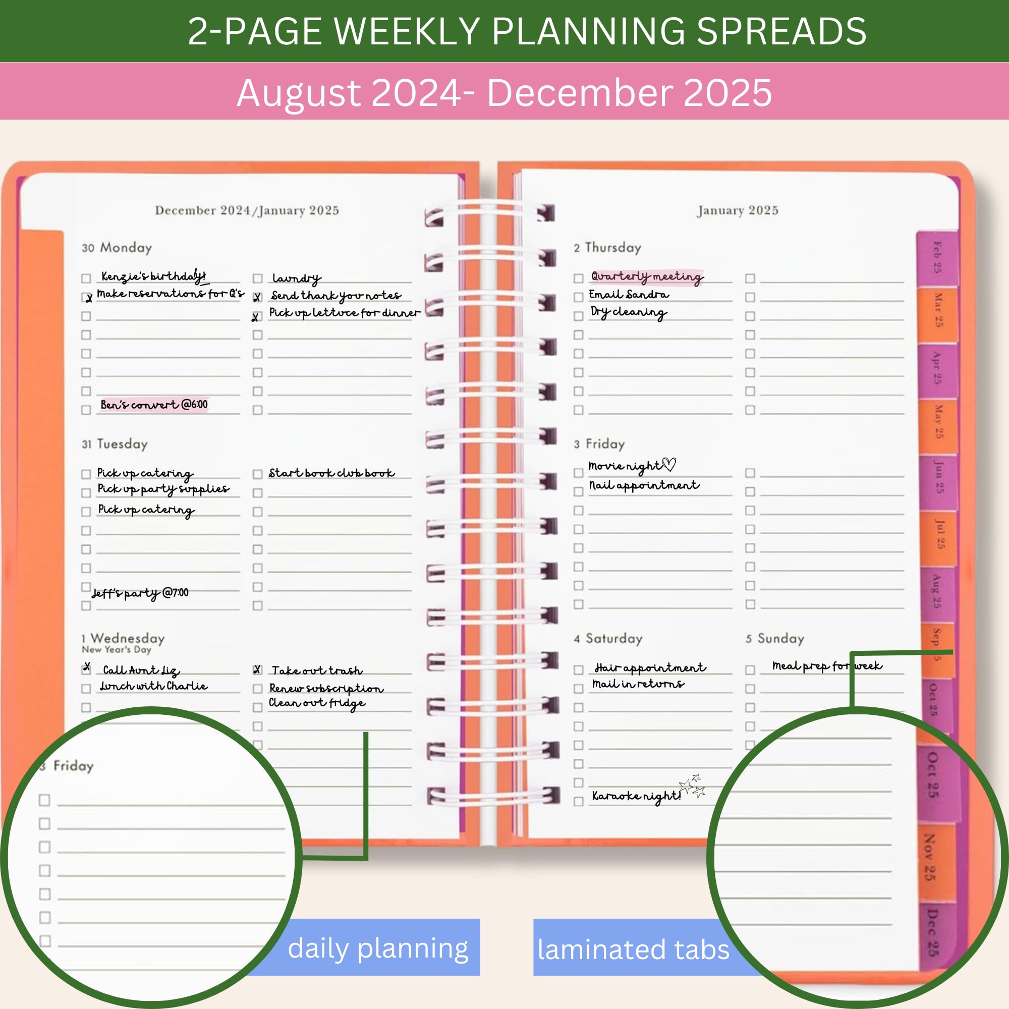 Snapklik.com : Kate Spade New York Daily Planner 2024-2025, Large ...